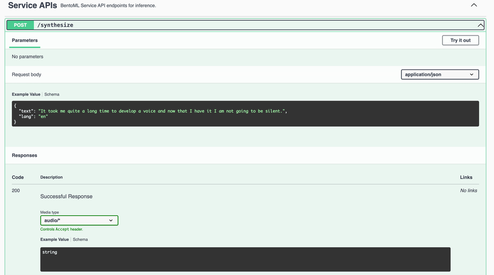 Deploying A Text-To-Speech Application with BentoML