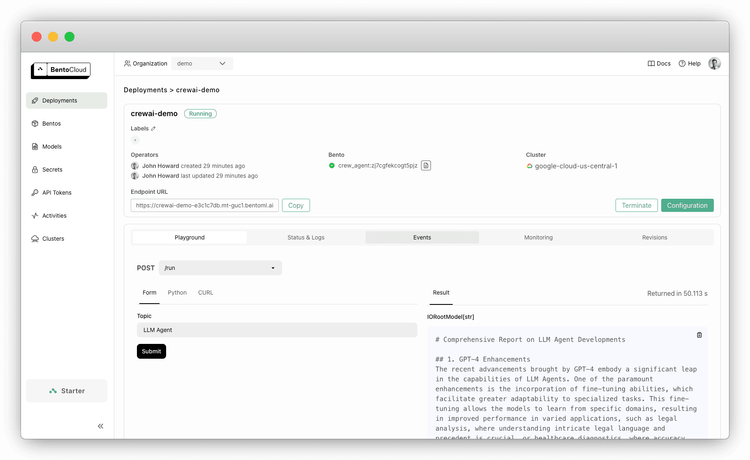 Building A Multi-Agent System with CrewAI and BentoML