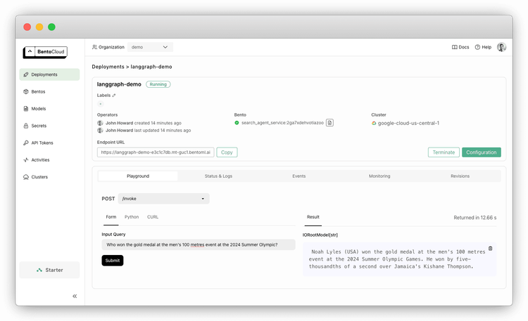 Deploying A Langgraph Agent Application With An Open Source Model