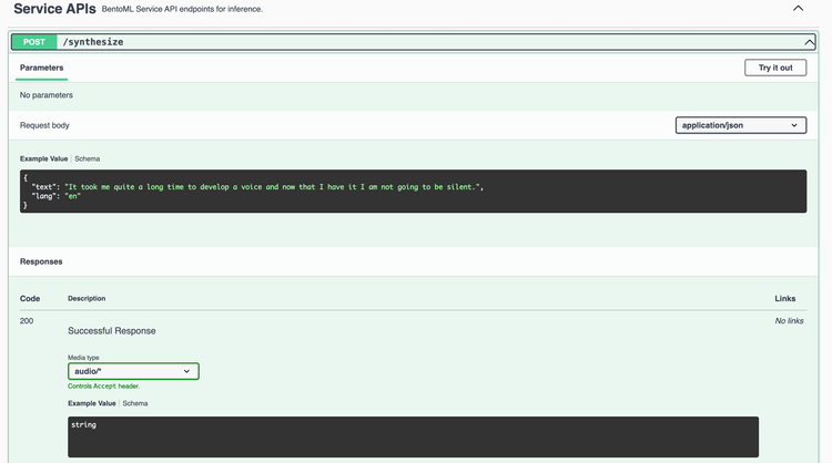 Deploying A Text-To-Speech Application with BentoML