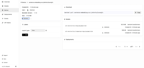 Building and Deploying A Sentence Embedding Service with BentoML
