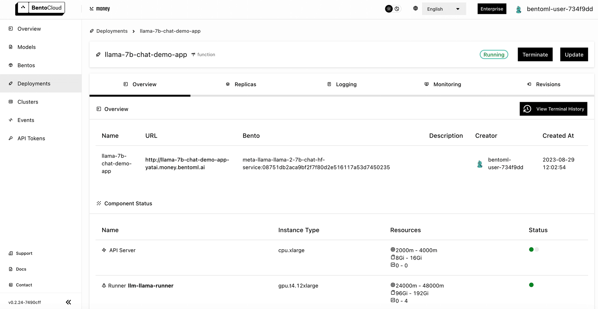 Deploying Llama 2 7B on BentoCloud